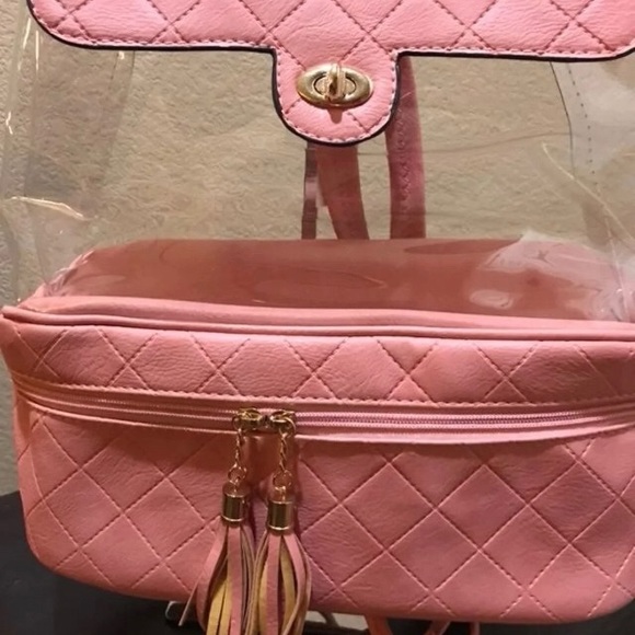 Trendy boutique | Bags | Clear Backpack Pink | Poshmark